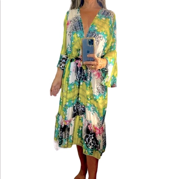 Jeff Gallano | Dresses | Jeff Gallano Belted Print Midi Dresssize 2 ...